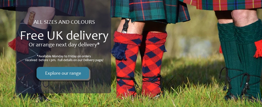 Kilt Socks and Kilt Hose | Kilt Flashes | Free UK delivery